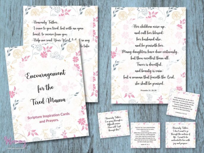 Free Printable Encouragement Cards with Scripture for the Tired Mama