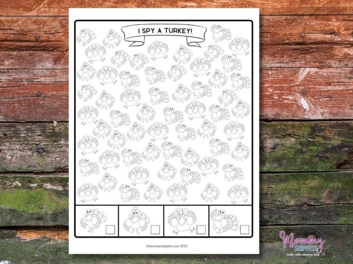 I Spy a Turkey Printable - a Thanksgiving Game Your Family Will Enjoy!