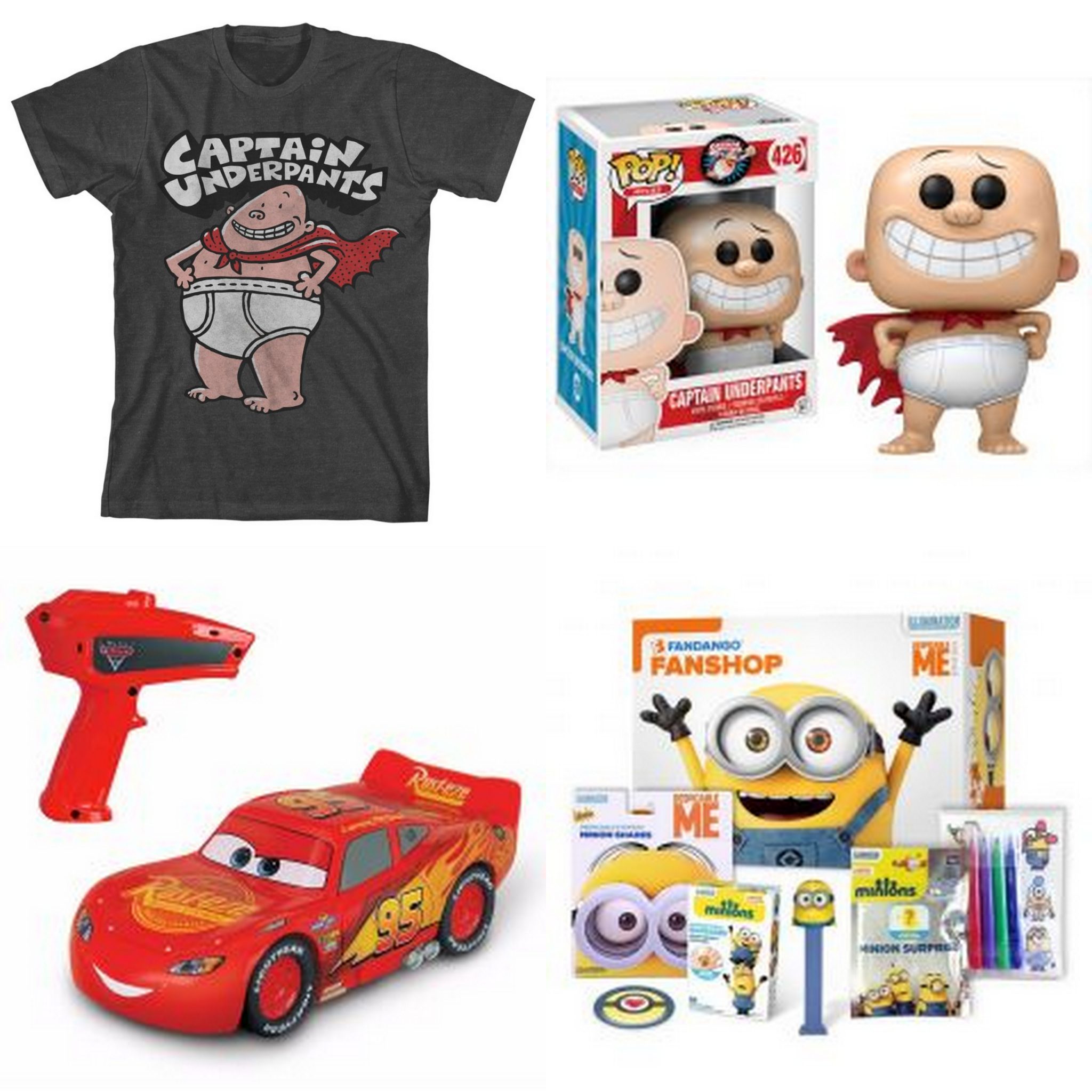 Despicable Me 3, Cars 3, Captain Underpants (Fandango Fan Shop)
