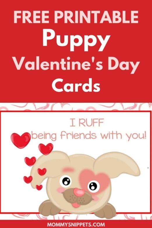 Printable Puppy Valentine's Day Cards Your Child will Love