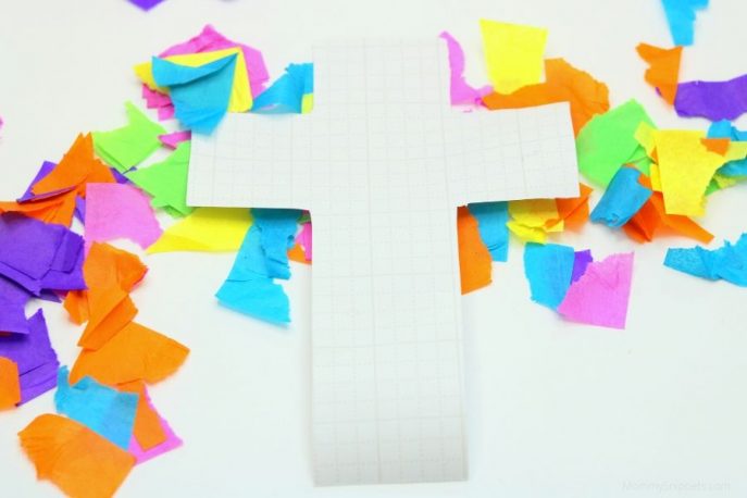An Easy to Make Stained Glass Cross Craft Using Tissue Paper