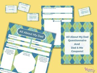 Free All About Dad Printable + Ideas on How To Surprise Dad