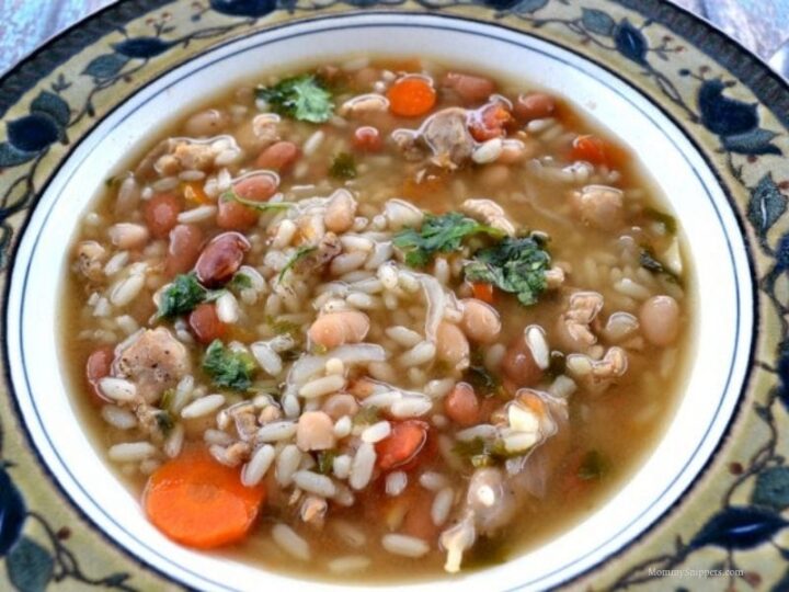 Chicken Rice and Bean Soup