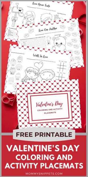 Free Printable Valentine's Day Coloring Pages and Activity Placemats