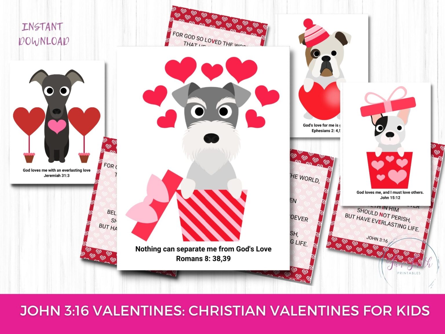 John 3:16 Valentines- Printable Christian Valentine Cards for Kids