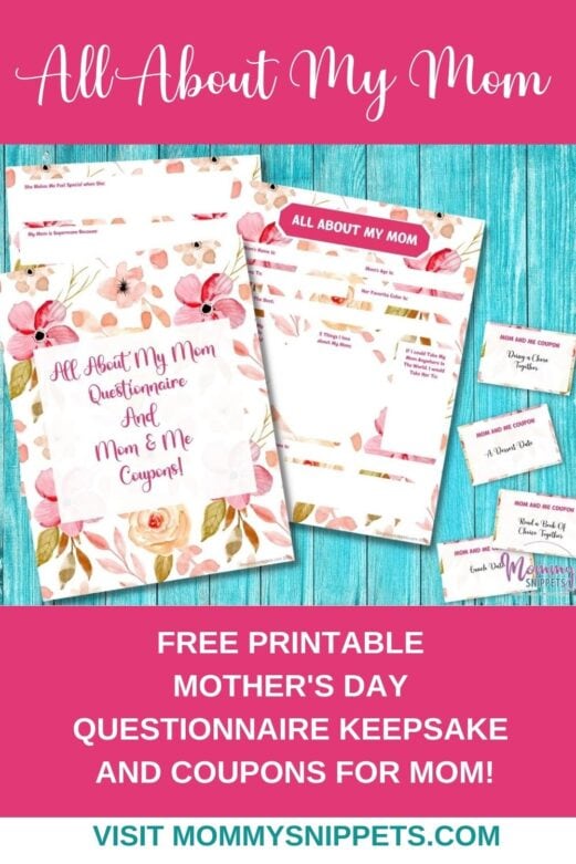 All About My Mom Free Printable and Coupons for Mom for Mother's Day!