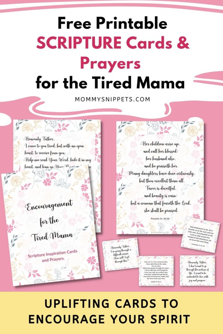 Free Printable Encouragement Cards with Scripture for the Tired Mama