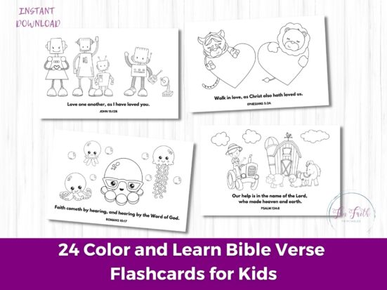 Printable Scripture Cards- Easy Bible Verses for Kids to Memorize