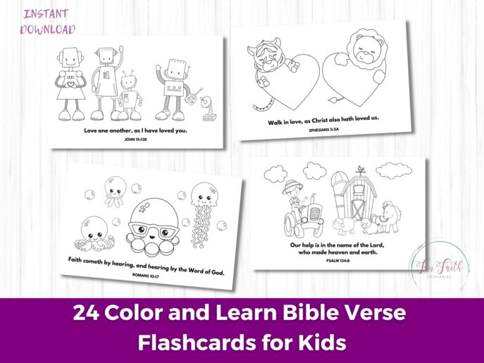 Printable Scripture Cards- Easy Bible Verses for Kids to Memorize