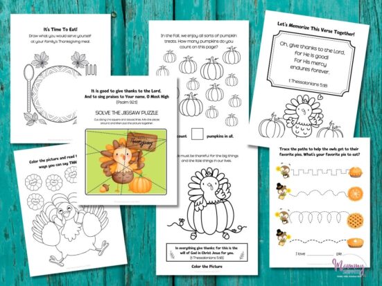 Free Christian Thanksgiving Coloring Pages for Sunday School