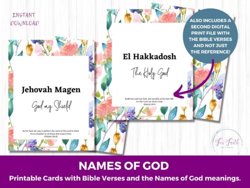 Printable Names of God Promise Cards- An Intimate Journey of Faith