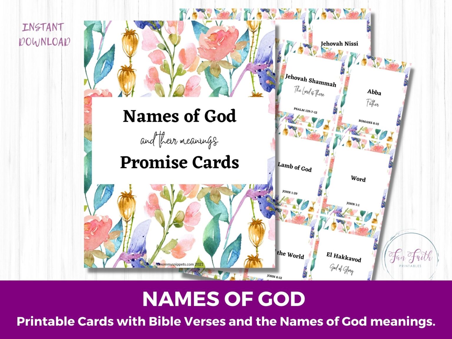 Printable Names of God Promise Cards- An Intimate Journey of Faith