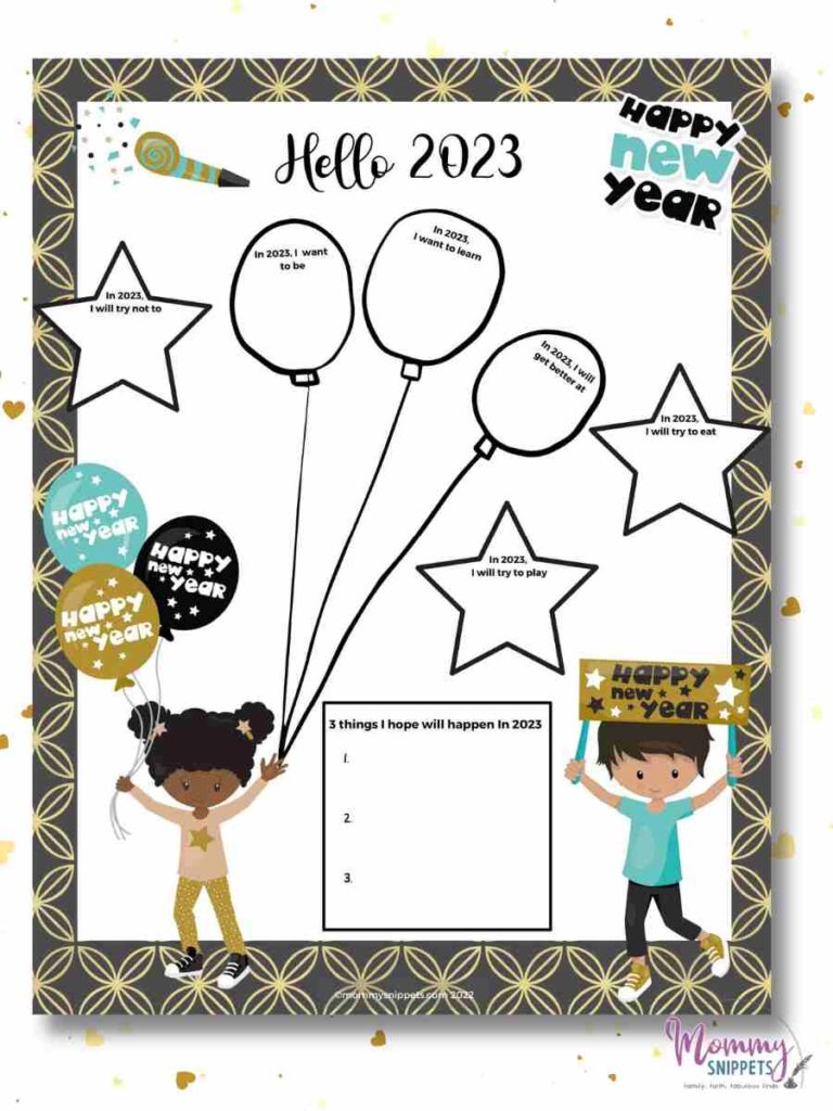 Free Happy New Year Printable Activity for Kids - Mommy Snippets