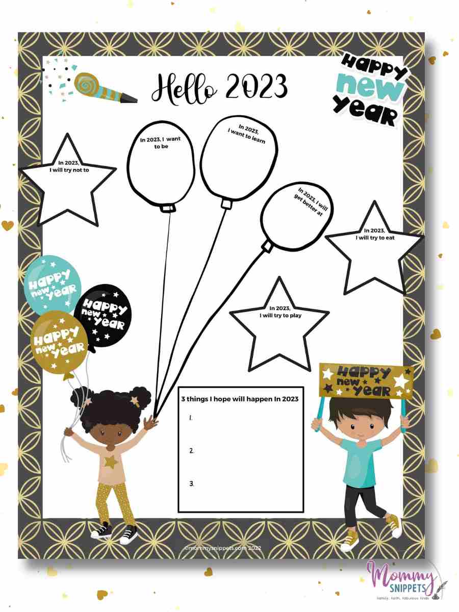 Free Happy New Year Printable Activity for Kids - Mommy Snippets