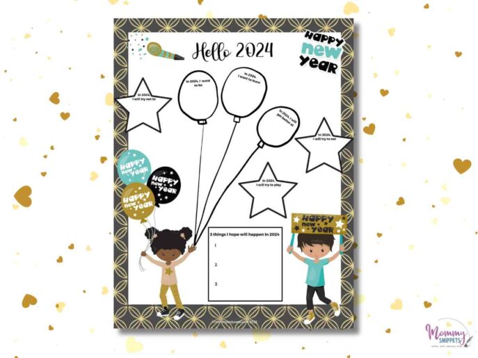 Free Happy New Year Printable Activity for Kids - Mommy Snippets