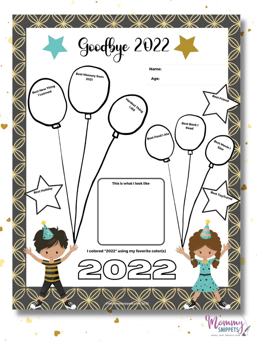 Free Happy New Year Printable Activity for Kids - Mommy Snippets