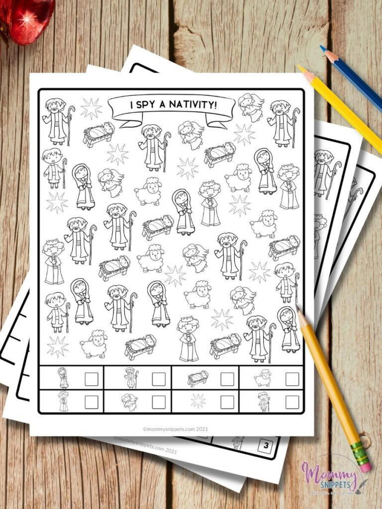 Color and Find Christmas I Spy Printable- A Fun Christmas Game