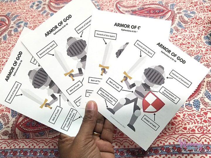 Printable Armor of God Prayer Card -Help Kids Learn Ephesians 6 KJV