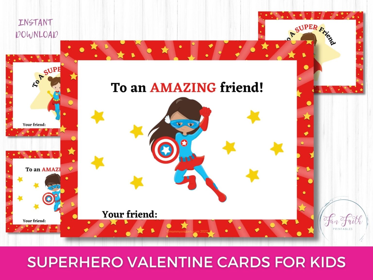 Free Printable Valentine’s Cards for Kids: 8 Superhero Valentines!