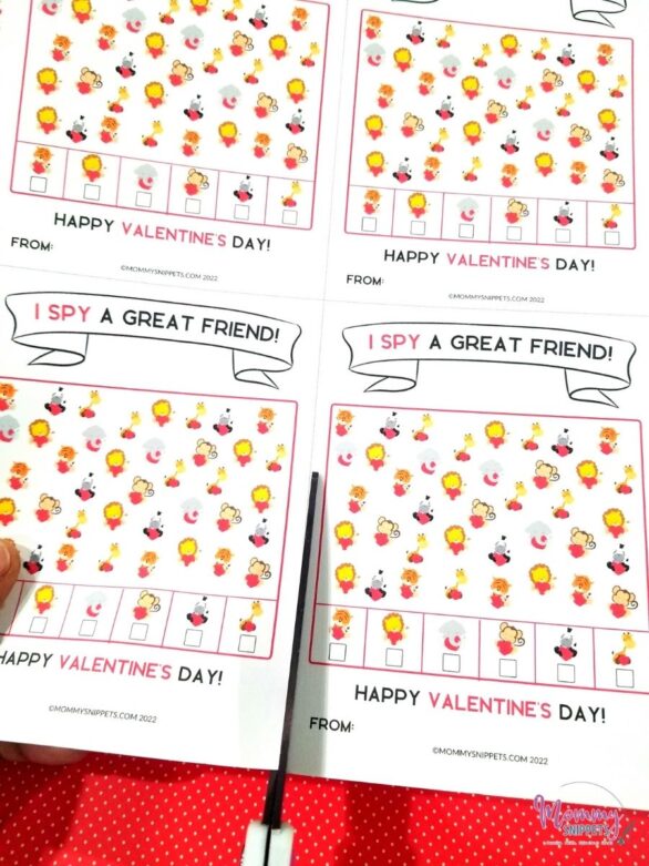 Fun I Spy Valentine Worksheet and Valentine I Spy Card for Kids