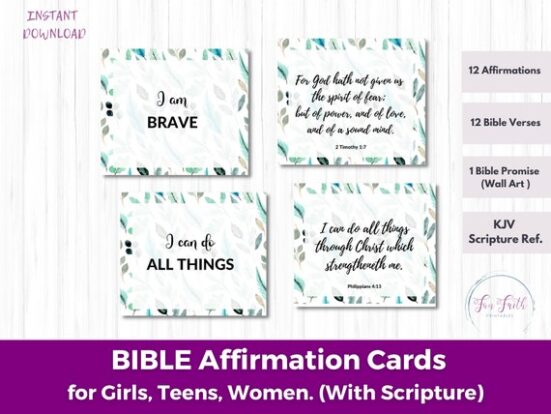 Printable Scripture Cards- Easy Bible Verses for Kids to Memorize