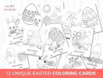 Happy Easter Coloring Cards - Printable Easter Card Greetings for Kids