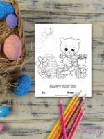 Happy Easter Coloring Cards - Printable Easter Card Greetings for Kids
