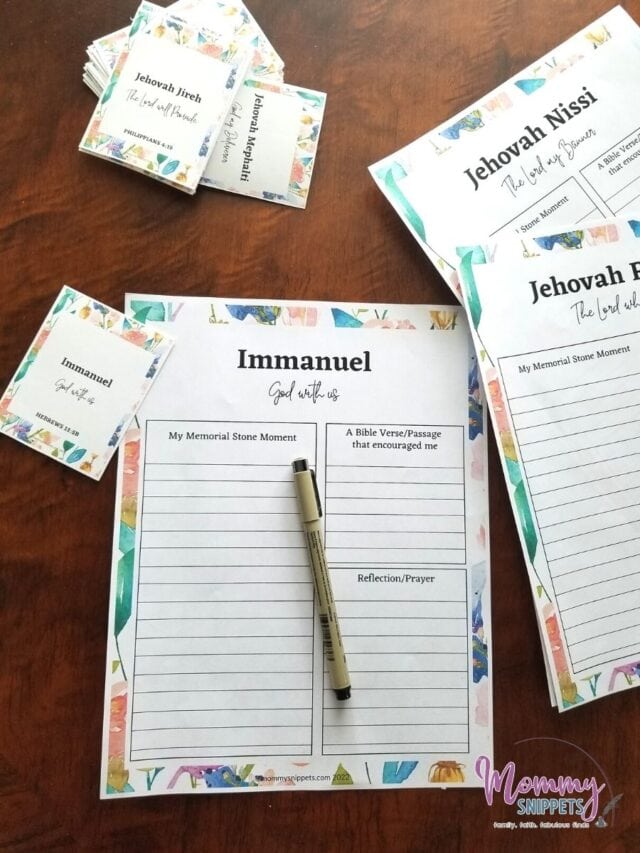 My Printable Names of God Faith Journal With Memorial Stone Reflections