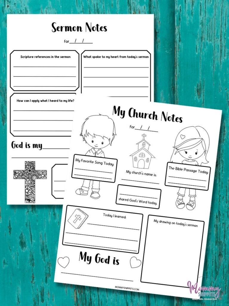 Free Printable Sermon Notes for Kids- Engage Kids in Church