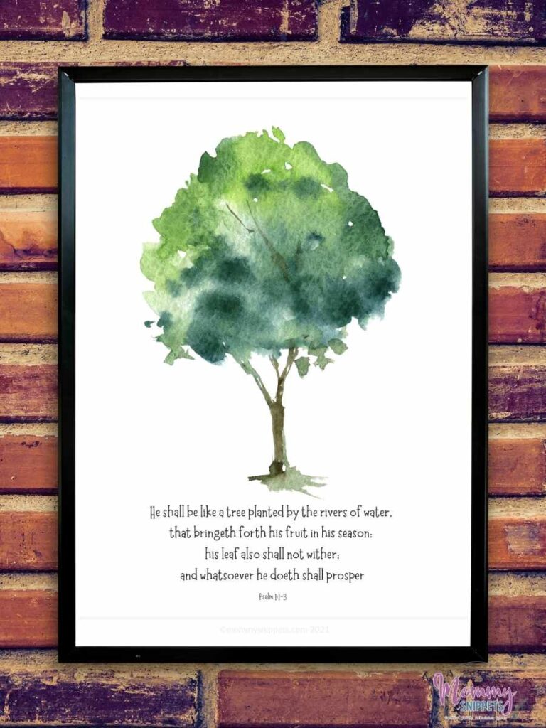 Encouraging Bible Verses for Men - Cards + Psalm 1 Bible Verse Wall Art