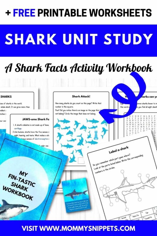 A Shark Facts Activity Workbook- A Mini Sharks Unit Study for Kids
