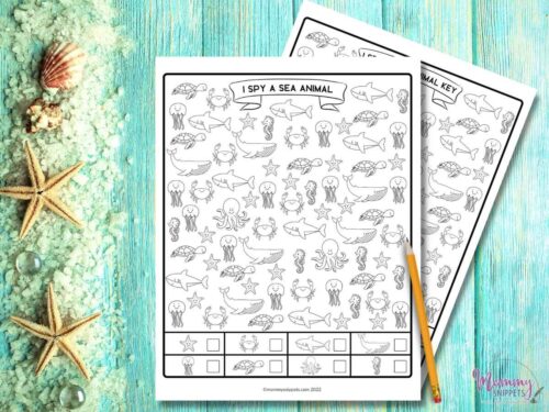 Free I Spy Sea Animals Printable: The Color and Find I Spy Sheets Series