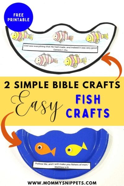 2 Simple Sunday School Crafts -Easy Fish Crafts with Bible Verses