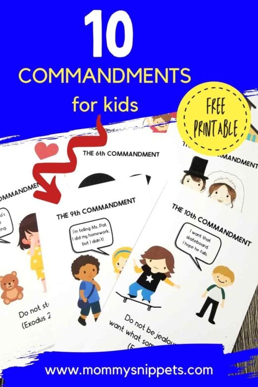 Ten Commandments for Kids- Simple 10 Commandments Printable