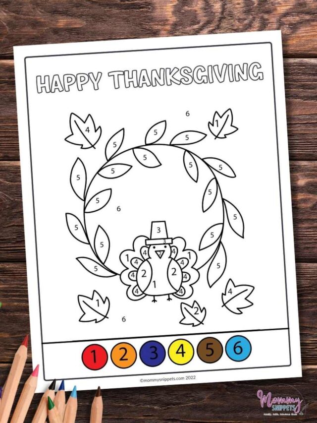 Thanksgiving Color by Number - Preschool Thanksgiving Printables