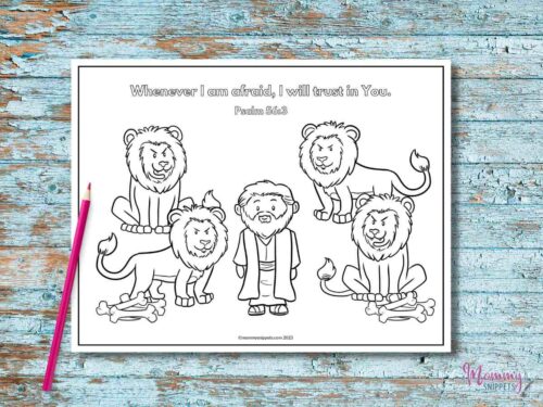 Daniel and the Lions' Den Coloring Pages: Bible Story About Faith