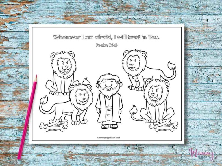 Daniel and the Lions' Den Coloring Pages: Bible Story About Faith