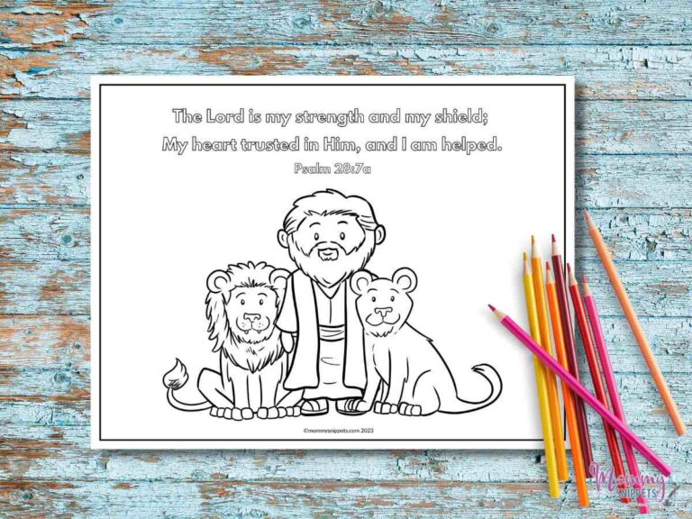 Daniel and the Lions' Den Coloring Pages: Bible Story About Faith