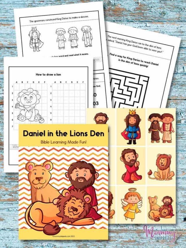 Daniel and the Lions' Den Coloring Pages: Bible Story About Faith