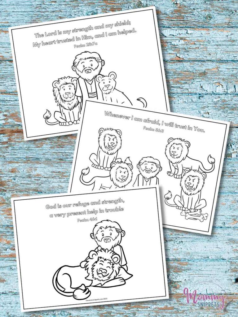 Daniel and the Lions' Den Coloring Pages: Bible Story About Faith