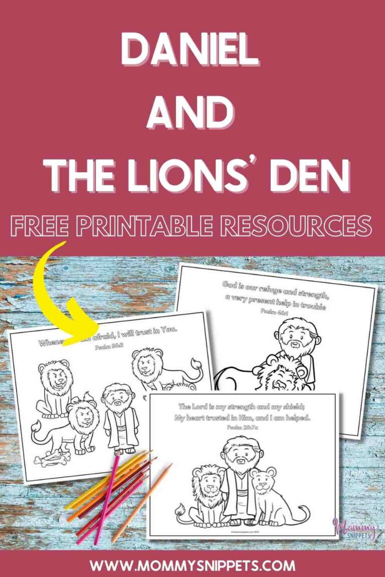 Daniel and the Lions' Den Coloring Pages: Bible Story About Faith