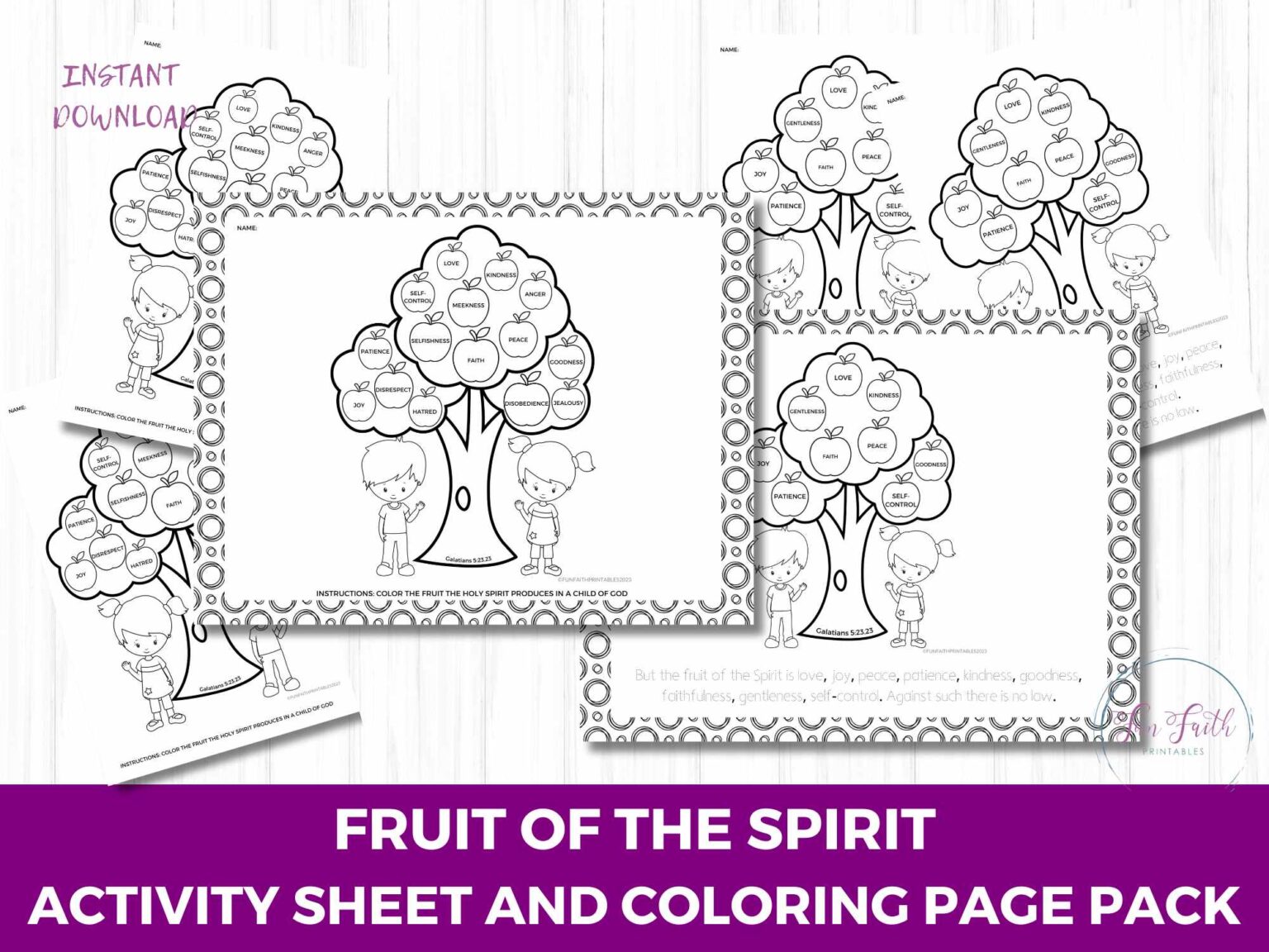 Free Printable Fruit of the Spirit Activity Sheet for Kids