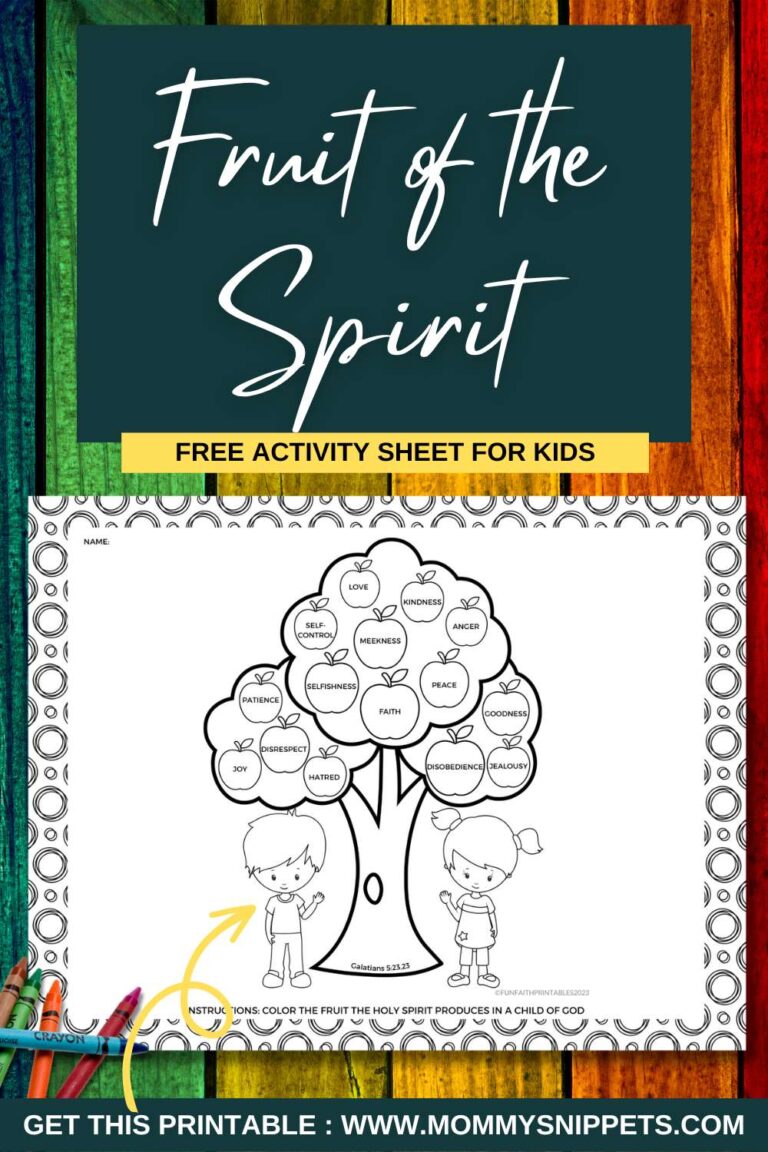 Free Printable Fruit of the Spirit Activity Sheet for Kids