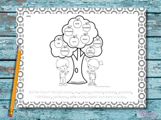 Free Printable Fruit of the Spirit Activity Sheet for Kids