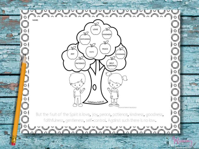 Free Printable Fruit of the Spirit Activity Sheet for Kids