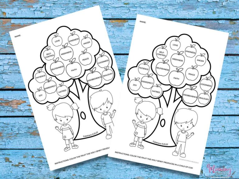 Free Printable Fruit of the Spirit Activity Sheet for Kids