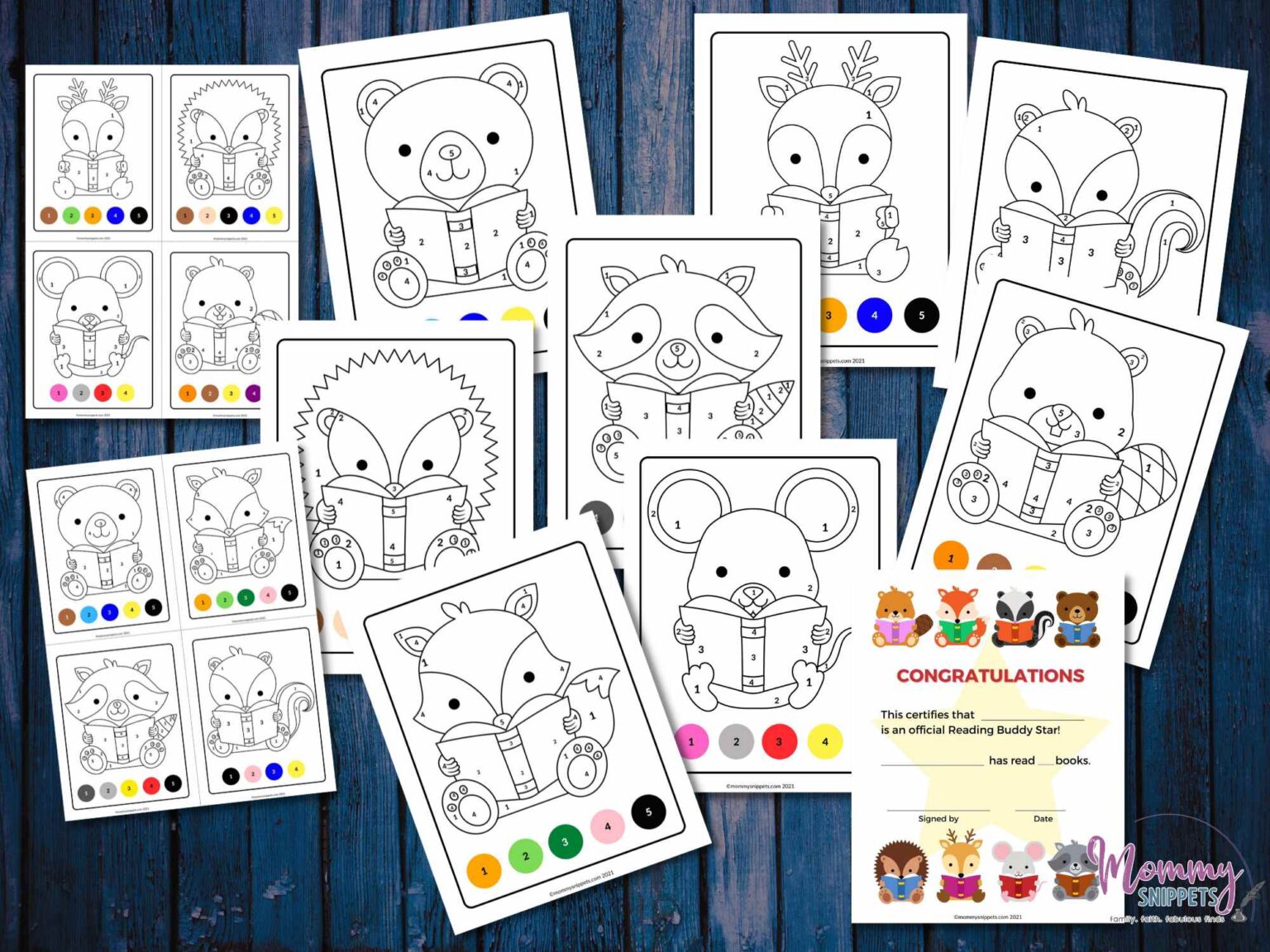 A Color By Number Reading Log Printable For Younger Kids