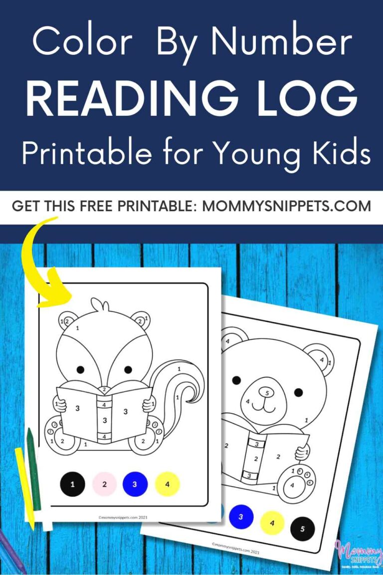 A Color By Number Reading Log Printable For Younger Kids