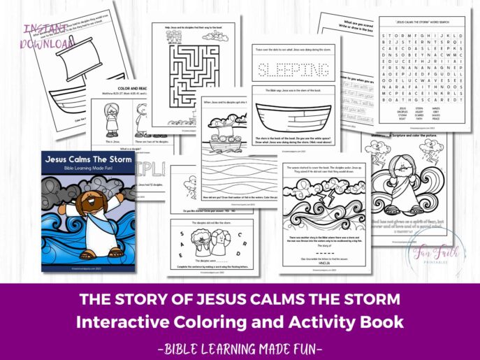 Free Printable Jesus Calms The Storm Coloring Pages - Mommy Snippets