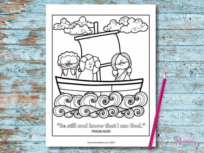 Free Printable Jesus Calms The Storm Coloring Pages - Mommy Snippets